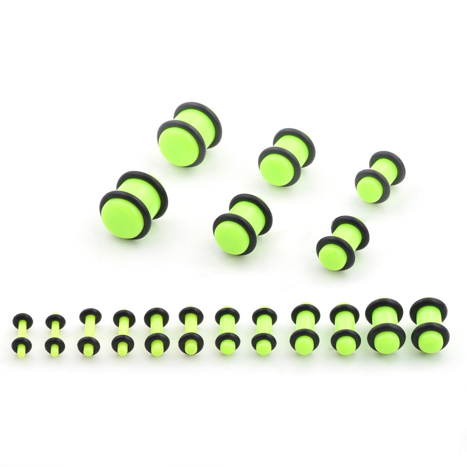 36PCS Gauge Kit 14G-00G Tapers & Plugs Double O-Ring Ear Stretching ...