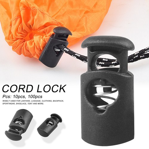 Spring Loaded Lock Toggle Single Hole Drawstring Stopper Universal | eBay