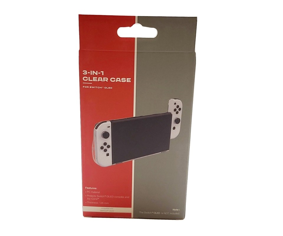 Atrix Nintendo Switch OLED 3 in 1 Clear Case Protector Anti-Skid Grip ...