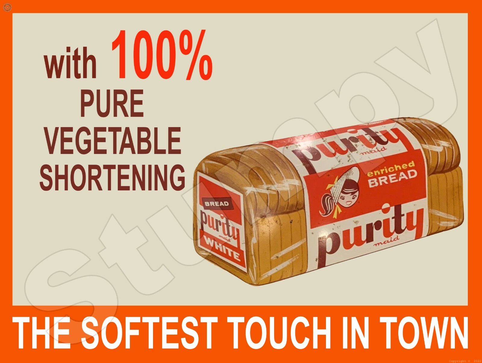 Purity Maid Bread The Softest Touch In Town Metal Sign 9" x 12" or 12 ...