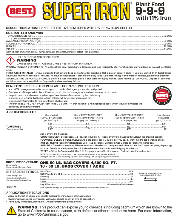 Best Super Iron Plant Food 9-9-9 PRO Fertilizer fix chlorotic alkaline ...