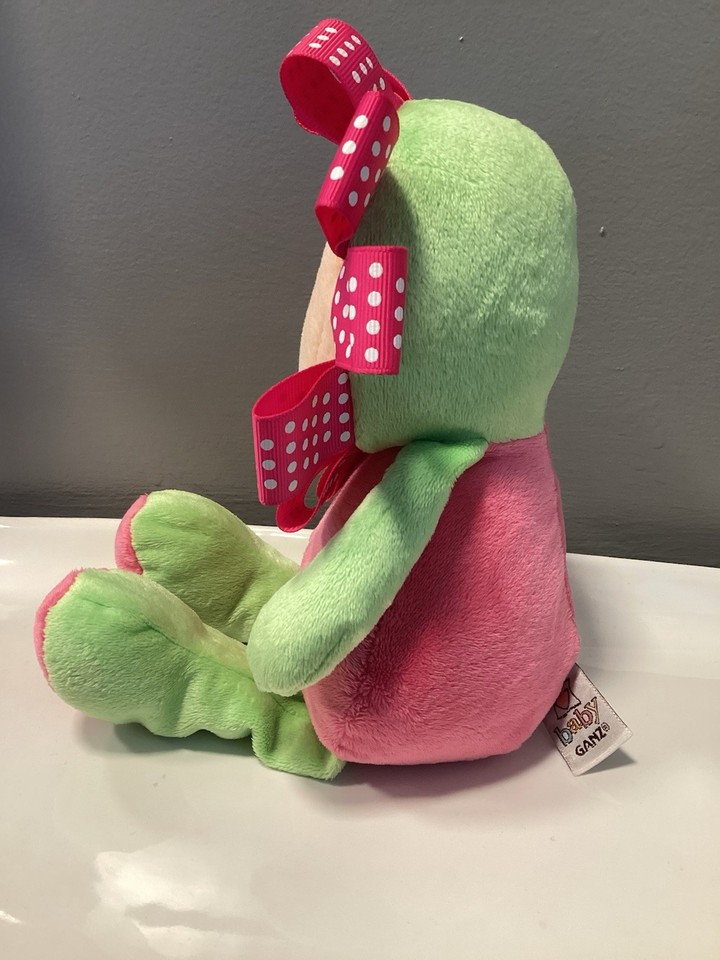 Baby Ganz Pink Flower Spring 1st baby Chime Ribbons 12” blossom Plush ...