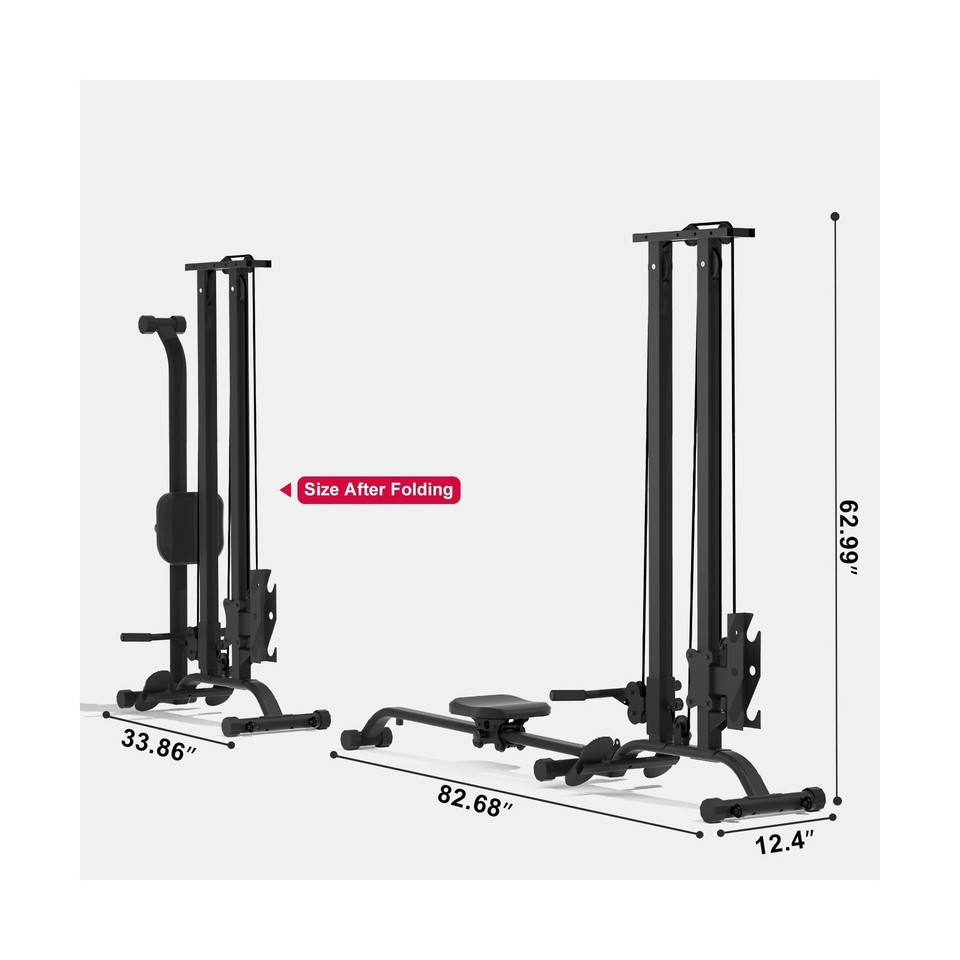 TOUSAINS Cable Machine Home Gym CR63, 330 Lbs Plates Loaded Cable ...