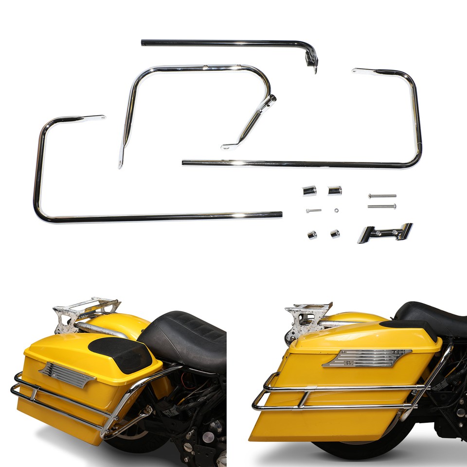 Twin Rail Chrome Saddlebag Guard Kit Fit For Harley Touring Road King ...