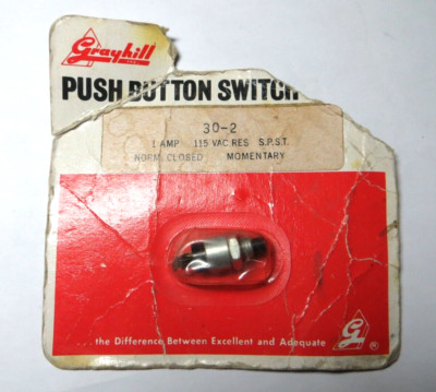 Vintage Grayhill SPST Momentary Push Button Switch, Normally Closed (N ...