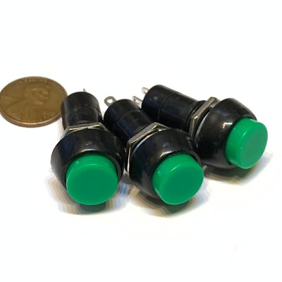 3 Pieces Green Latching PUSH BUTTON SWITCH DC 6A N/O normally open on ...