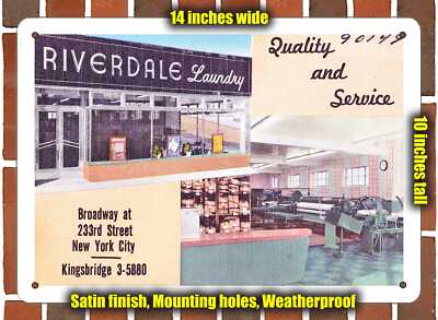 Metal Sign - New York Postcard - Riverdale Laundry. Quality and Service ...