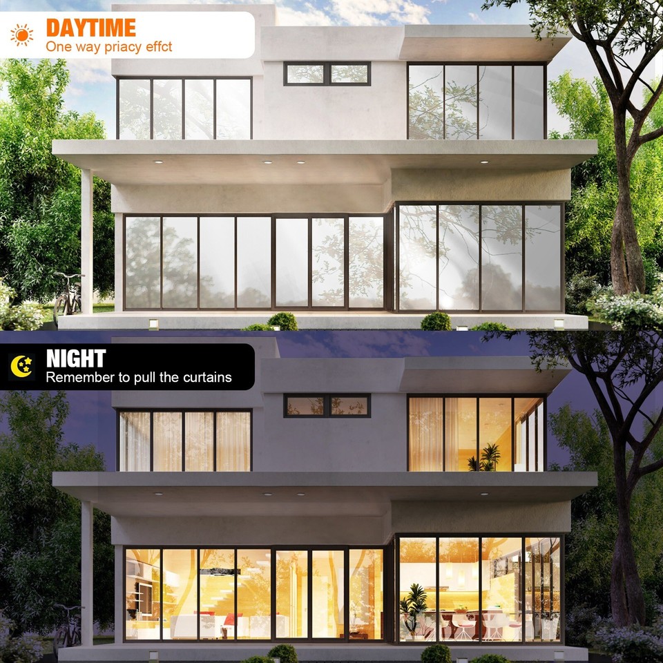 2m 5m Reflective One Way Mirror Window Film Mirrored Privacy Glass ...