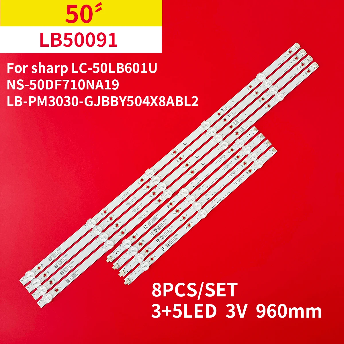 1SET 8PCS LED Backlight Strip For INSIGNIA NS-50DF710NA19 NS ...