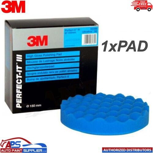 1X 3M Perfect-it III Compound Polishing Pad, 150mm Blue High Gloss ...