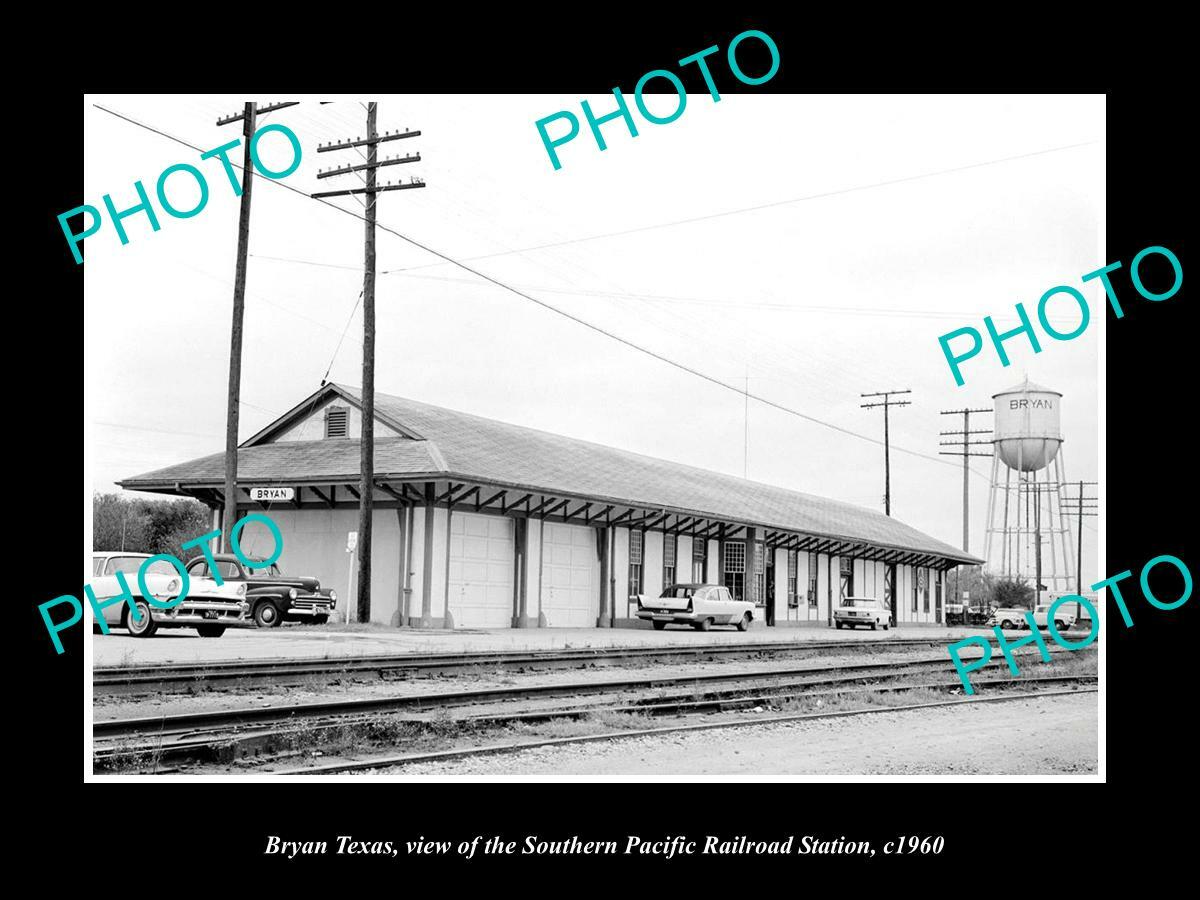 OLD 8x6 HISTORIC PHOTO OF BRYAN TEXAS THE SP RAILROAD DEPOT STATION ...