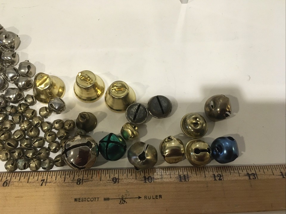 Jingle Sleigh Petal Bells Tin Metal Brass Lot All sizes Vintage ...
