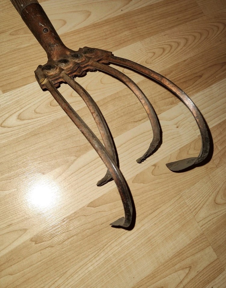 Hand Claw Cultivator. Five-Tine. Vintage Antique Garden Tool Cultivator ...