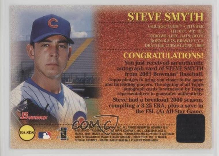 2001 Bowman Auto Steve Smyth #BA-SDS Rookie Auto RC | eBay