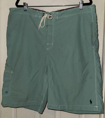 Polo Ralph Lauren Swim Trunks Mens 2XL Green Board Shorts Drawstring ...