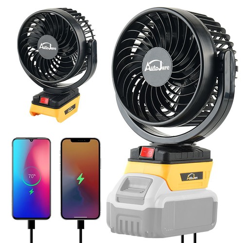 Camping Fan For Dewalt 20V Max Battery Cordless Jobsite Fan Foldable ...