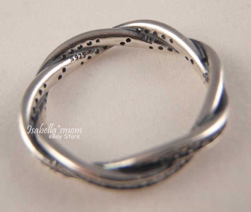 TWIST OF FATE Authentic PANDORA Silver Band Ring 6 (52) 190892CZ NEW w ...