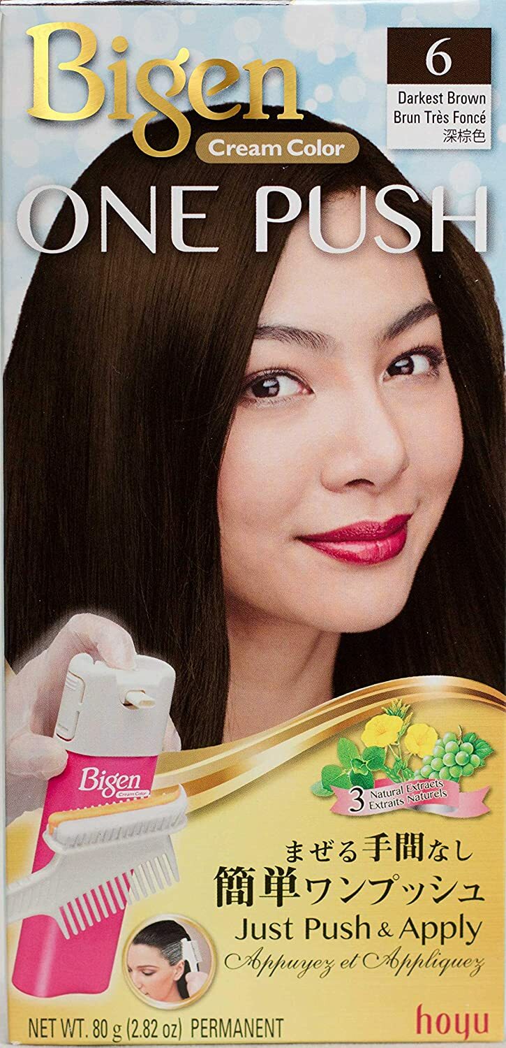 1 Box, Bigen One Push Cream Color "Just Push & Apply & Excellent Gray ...