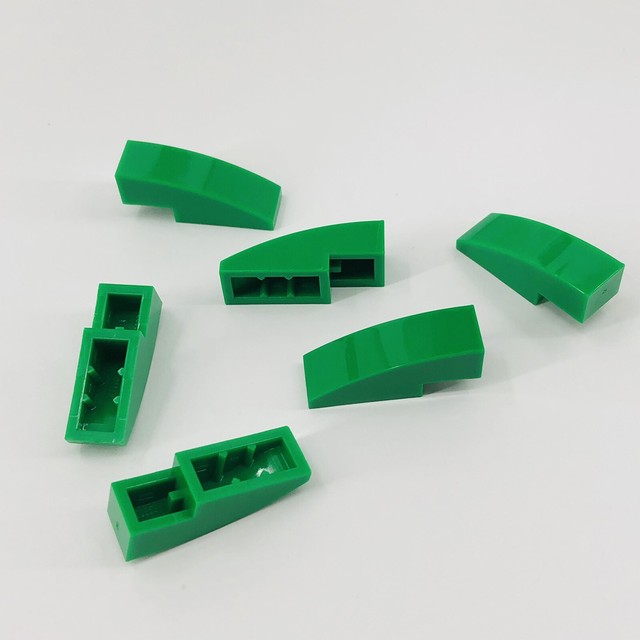 10 LEGO Green 1x3 Brick With Bow 50950 3x1 Curved Slope Arch Plate Roof ...