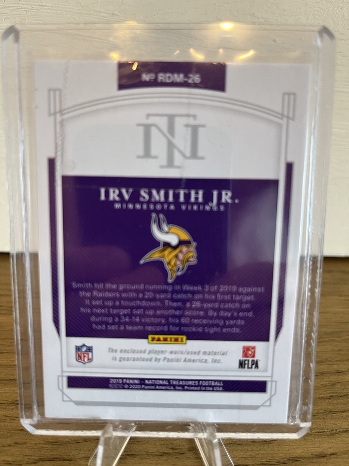Irv Smith Jr 2019 National Treasures Tri Color Patch /25 | eBay