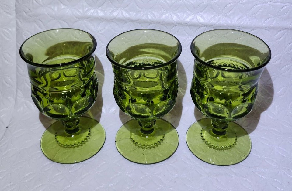 Vintage Colony Glass Co "Color Crown Green" Cordial Glasses Set Of 5 | eBay