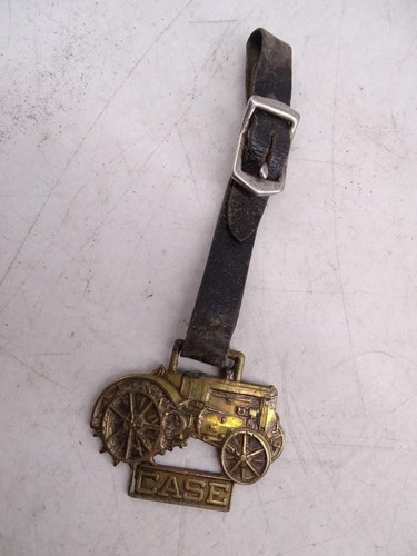 Antique J. I. Case Tractor Advertising Pocket Watch Fob Leather Metal ...