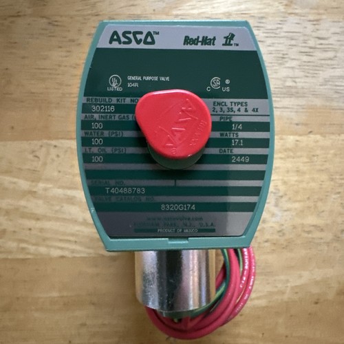 Asco 8320G174 RED HAT Solenoid Valve 3-Way 120/60 1/4" Brass B9 | eBay