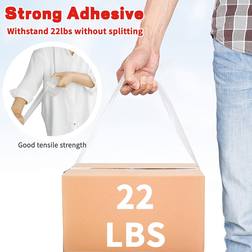 2 Rolls Clear Packing Tape with 2 Refillable Dispenser, Heavy Duty ...