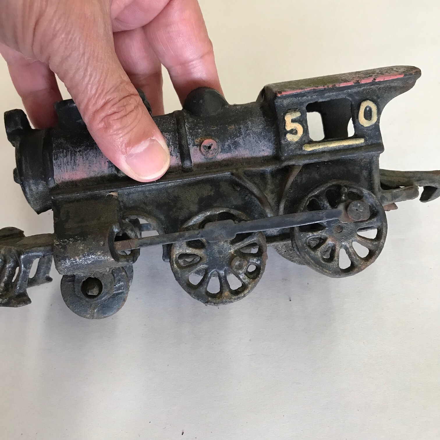 Antique Cast Iron Locomotive Train Coal Cart Toy "50" Vintage Engine | eBay
