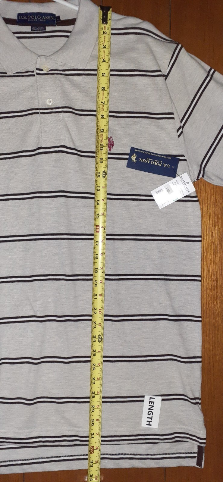 NWT U.S. Polo Assn. Men's Polo Shirt Short Sleeves Striped Size L B74 ...