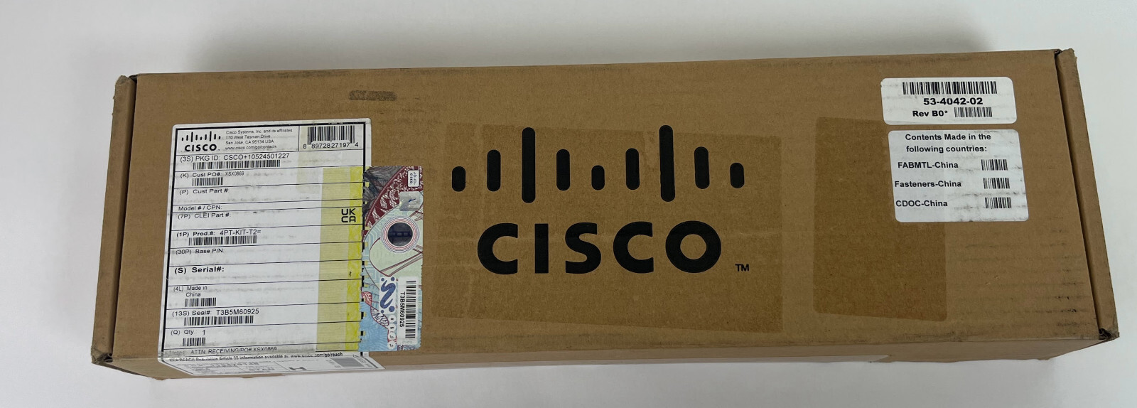 New Cisco 4PT-KIT-T2= Extension rails brackets for four-point mounting ...