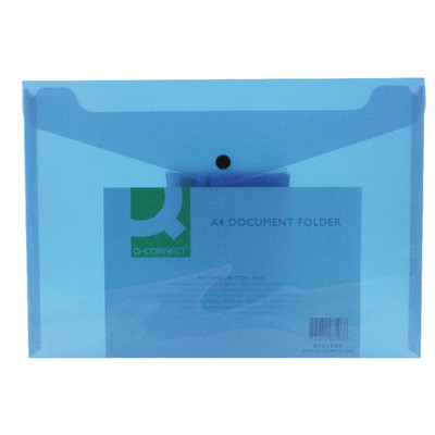 48 BLUE A4 PLASTIC ENVELOPE POPPER FILE DOCUMENT ENVELOPE WALLETS ...
