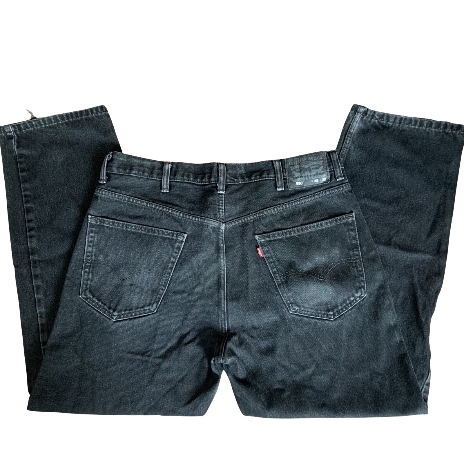 Levi's 550 Black Label Jeans Black Straight Leg Mens … - Gem