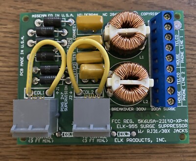 ELK PRODUCTS ELK-955 Fire Alarm System Dual Phone Line Surge Suppressor ...