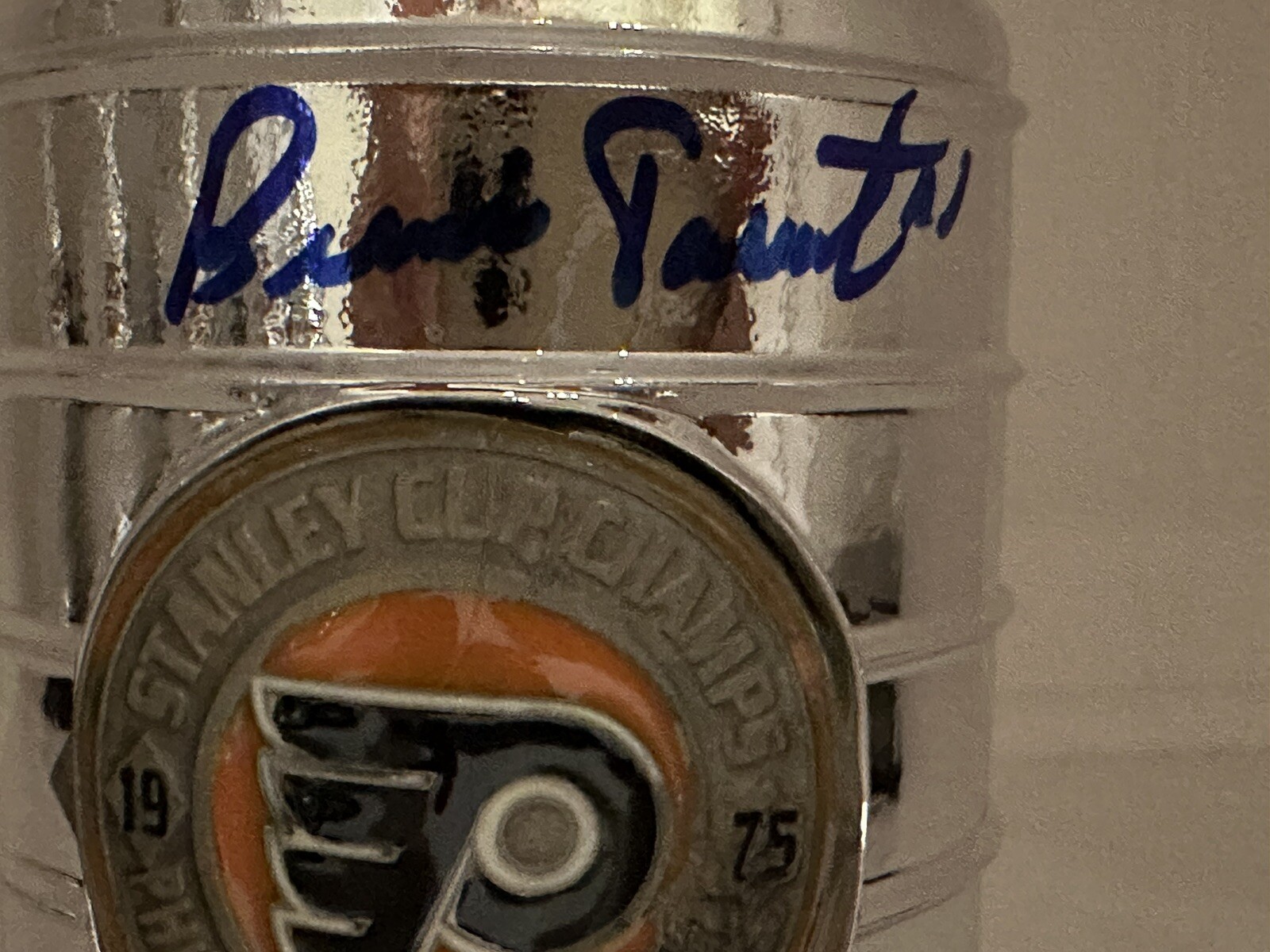 BERNIE PARENT Signed Autograph 1975 Philadelphia Flyers 8” Stanley Cup ...