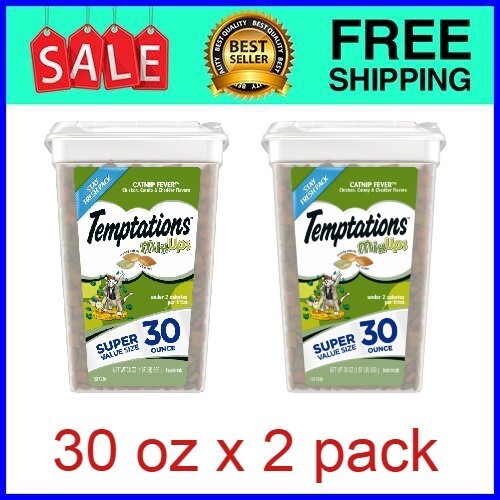 Temptations Mixups Catnip Fever Flavor Crunchy Soft Dry Cat Treats 30 ...