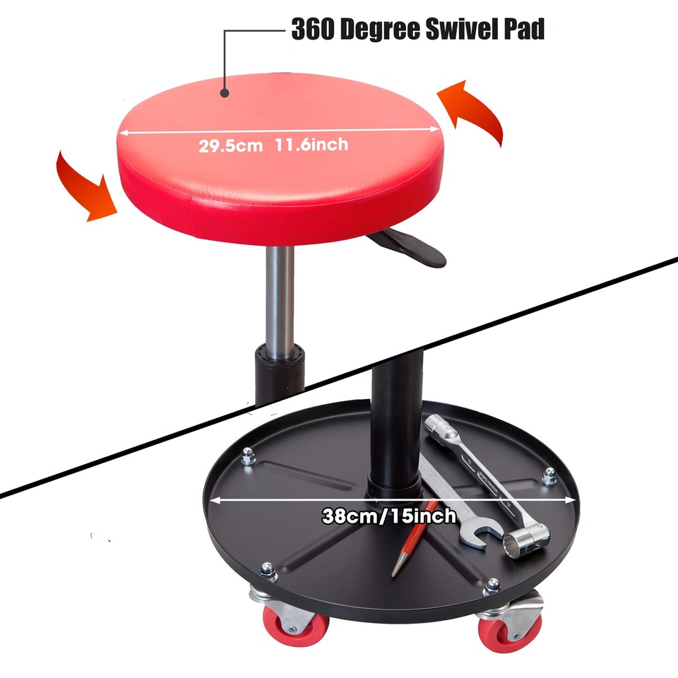 Torin Heavy Duty Rolling Pneumatic Creeper Garage Seat Padded Mechanic ...