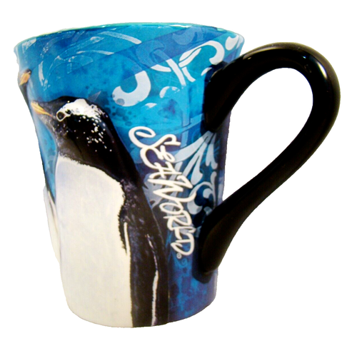 SeaWorld Coffee Mug Penguin 3D Raised Large Oversized 16 Ounce Cup | eBay