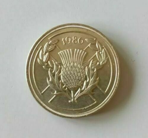 2 Pound Coin Thistle 1986 Scotland Commonwealth Games Shining condition ...