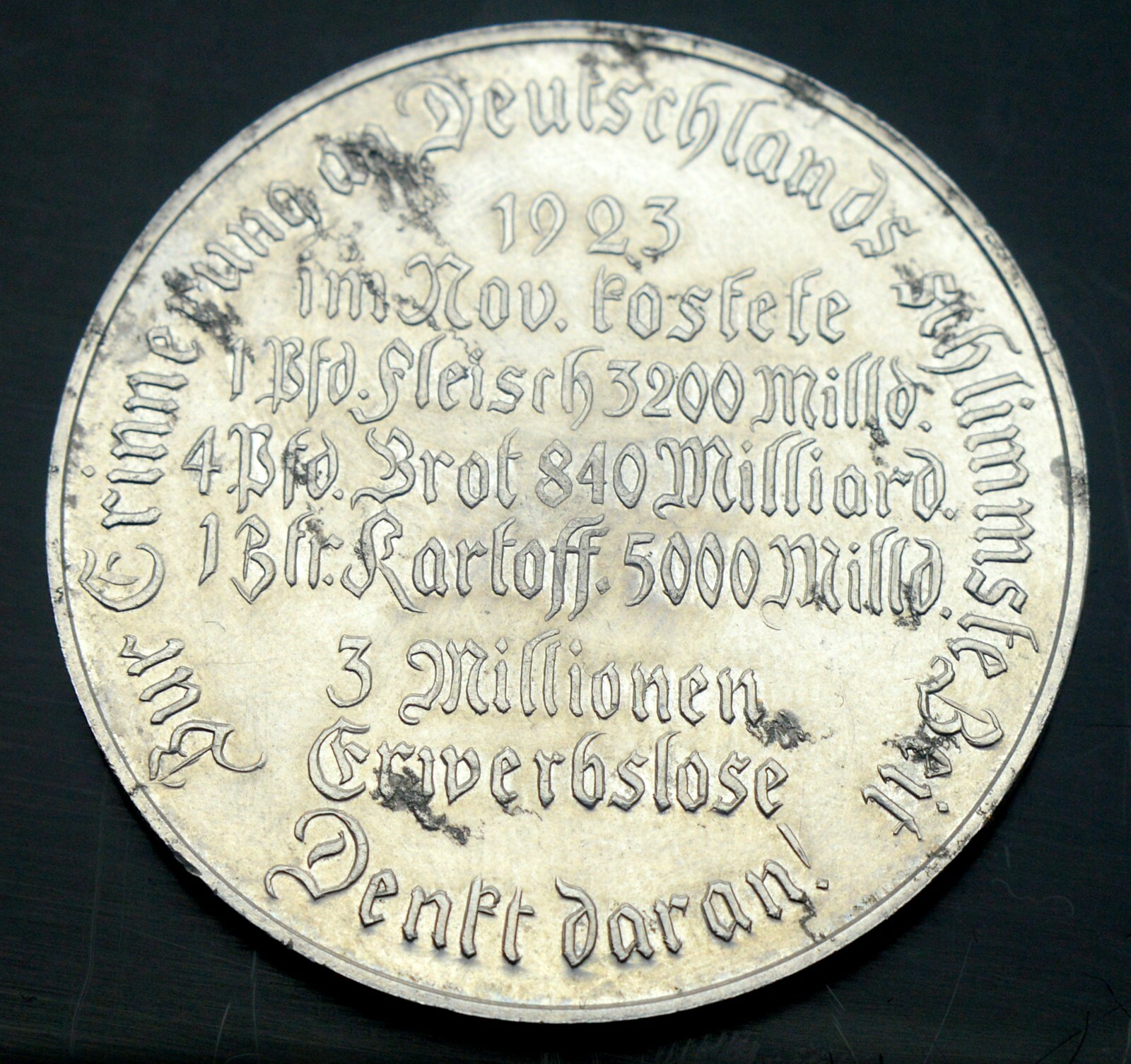 GERMANY Reminder of the inflation of 1923 3 MILLIONEN NOTGELD COIN ...