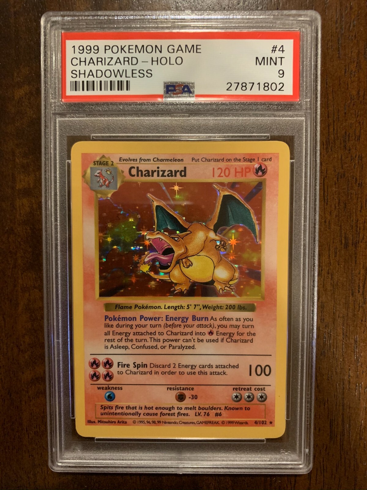 PSA 9 - Pokemon CHARIZARD - Shadowless Base Set - 4/102 Mint | eBay