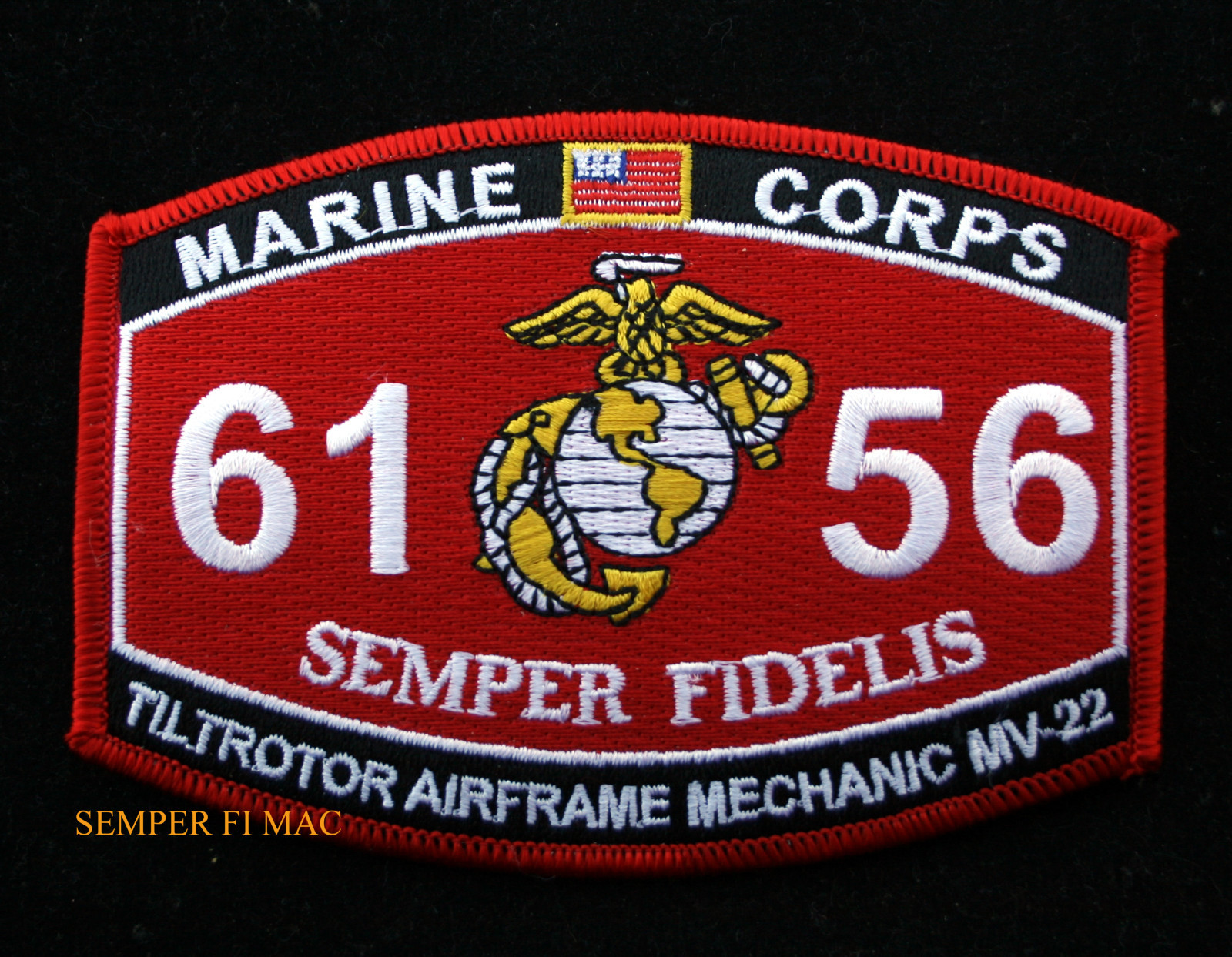 US MARINES MOS 6156 TILTROTOR AIRFRAME MECHANIC MV22 HAT PATCH USS PIN ...