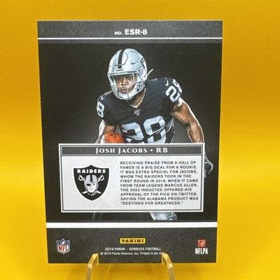 2019 Panini Donruss Josh Jacobs Elite Series Rookies #ESR-8 RC Raiders ...