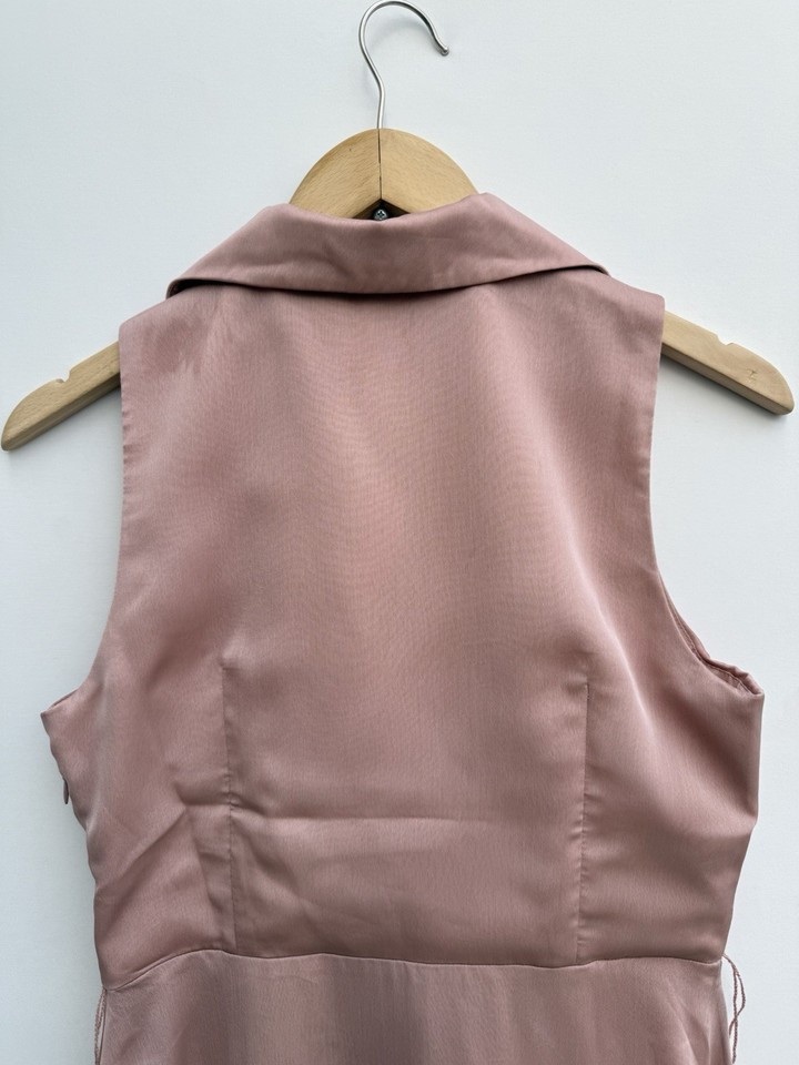 Coast Wrap Front Chiffon Dress Pink Sleeveless Collar Occasion Party ...