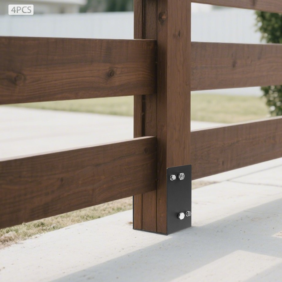 4pcs Post Base Holders U-Shape Carbon Steel Post Base Holder For 4"x 4 ...