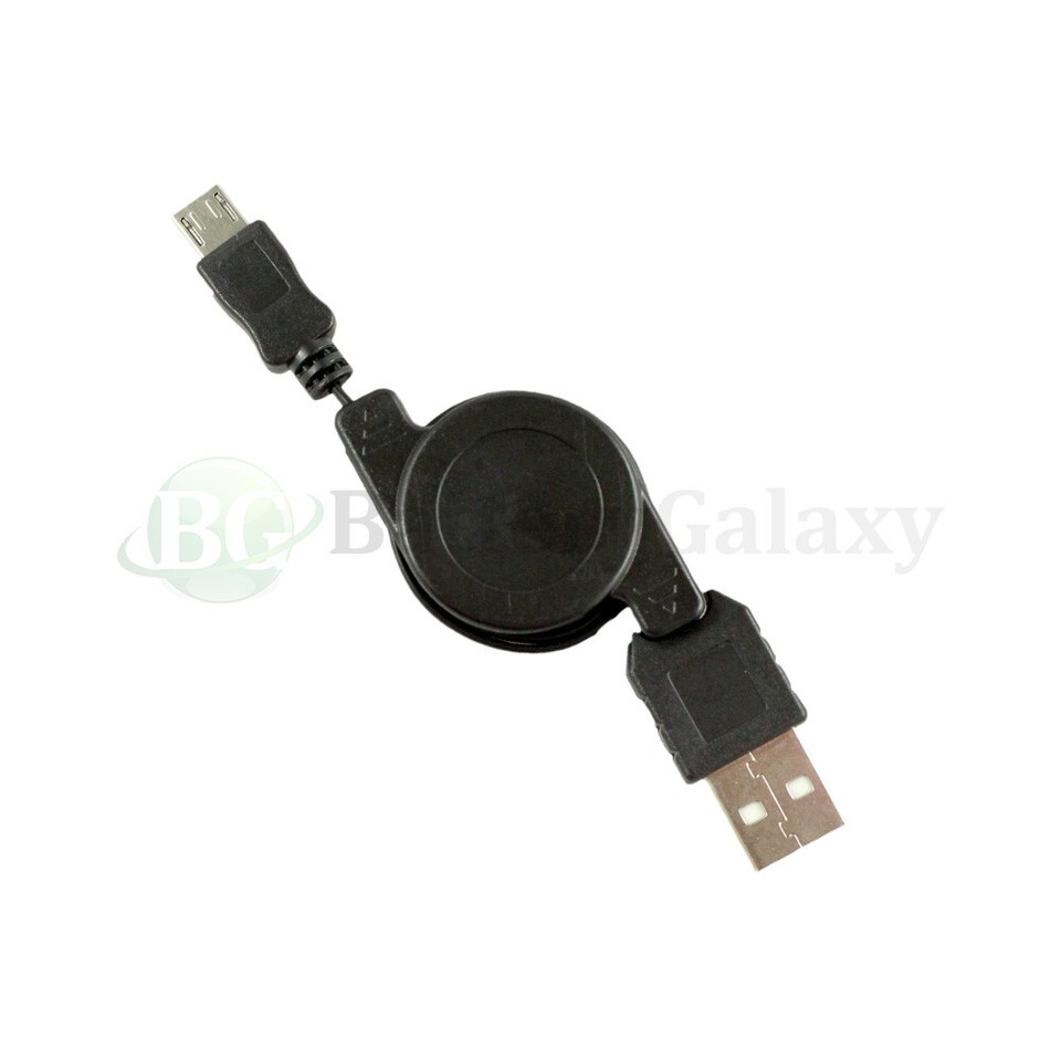 3FT 6FT 10FT Lot USB Micro Black / White Data Charger Retractable Cable ...