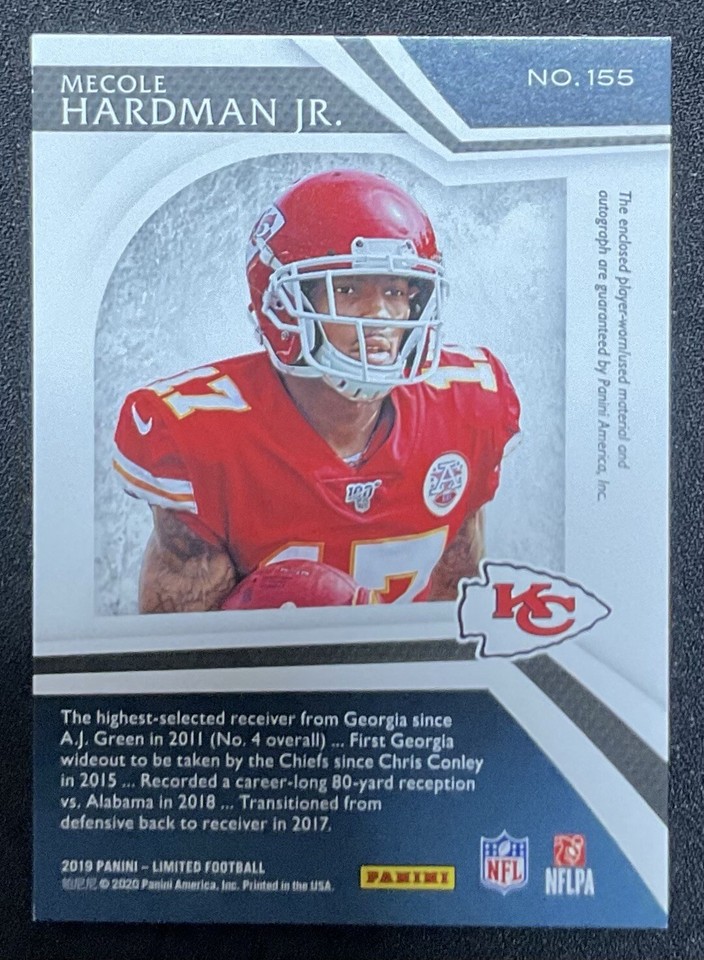 2019 Panini 3 COLOR Mecole Hardman Jr. Auto RPA /23 Rookie KC Chiefs ...