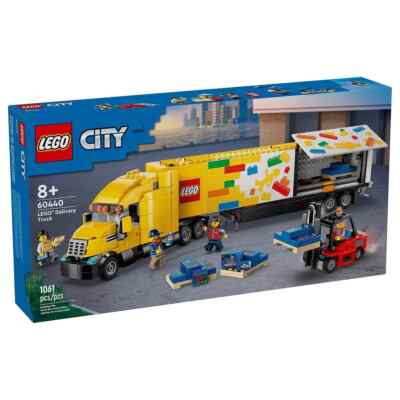 60440 YELLOW DELIVERY TRUCK lego city town legos set forklift semi NEW ...