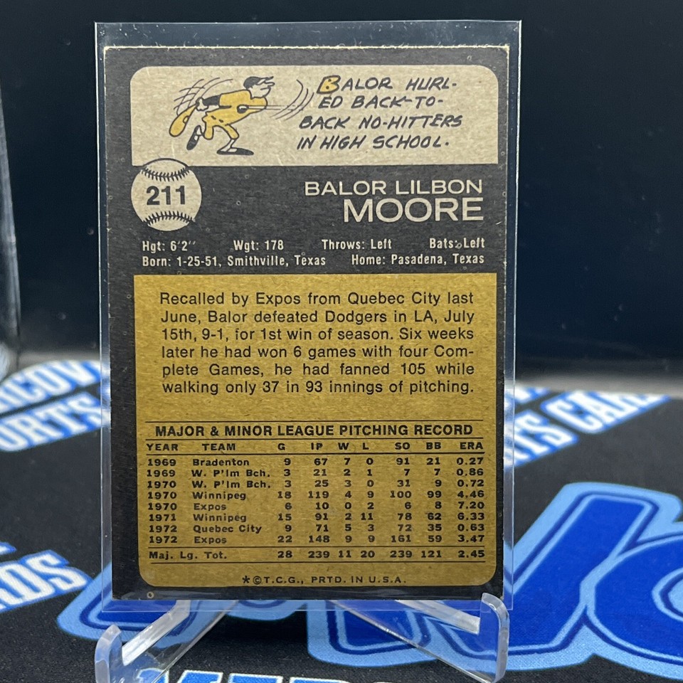 1973 Topps Baseball Baylor Moore Card #211 Montreal Expos EX/NM | eBay