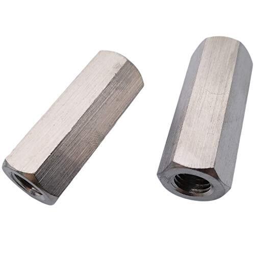 5pcs M8 x 1.25 x 35mm Stainless steel Long Coupling Hex Nut Connector ...